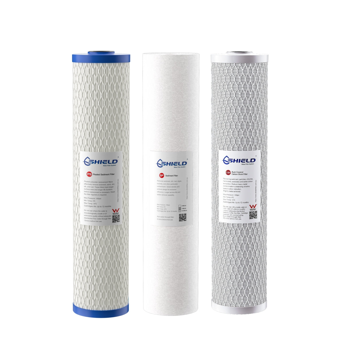 20” x 4.5” Whole House Water Filter Cartridges | 3-Stage 5 Micron ...