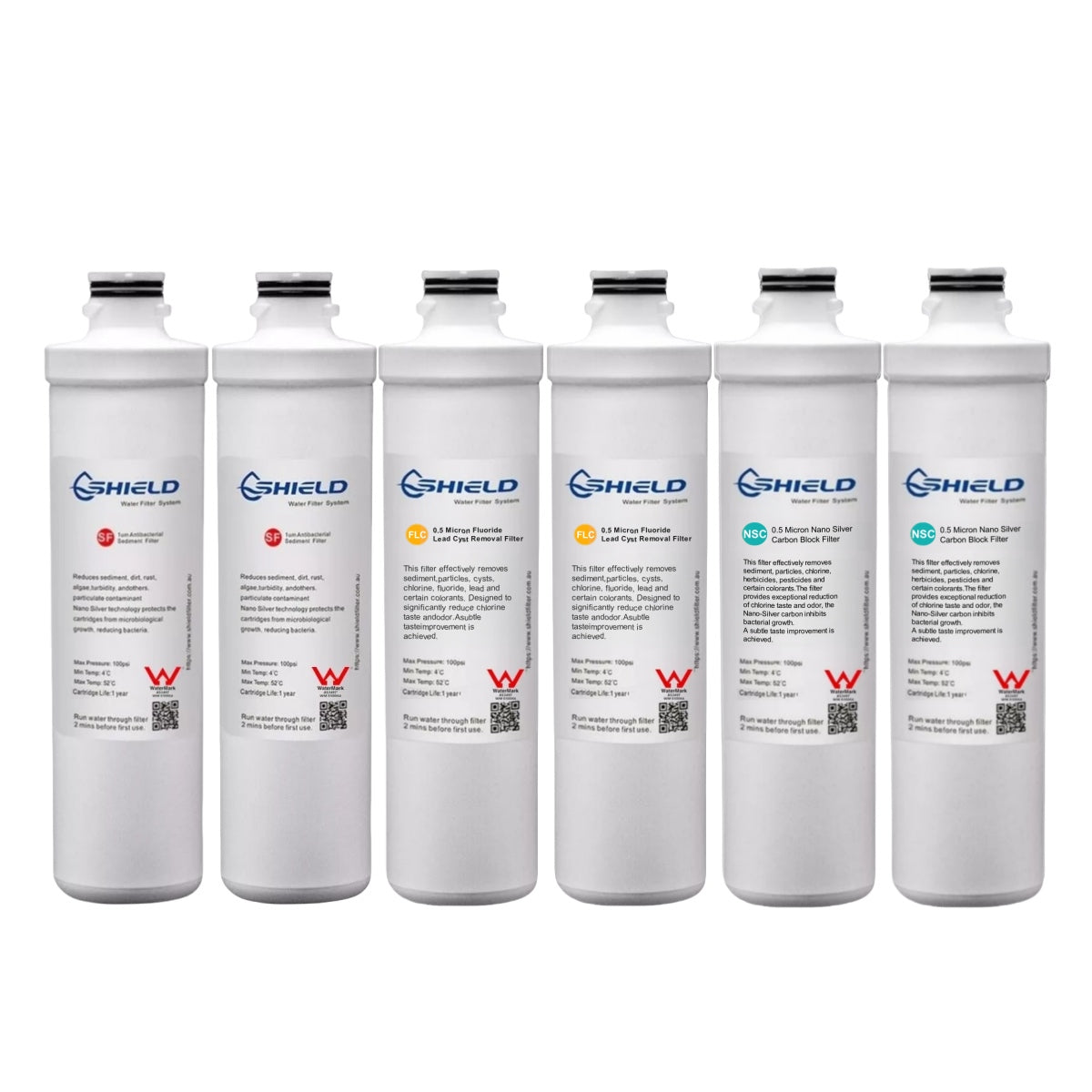 Shield 3-Stage Quick Change Water Filter System Replacement Cartridges ...