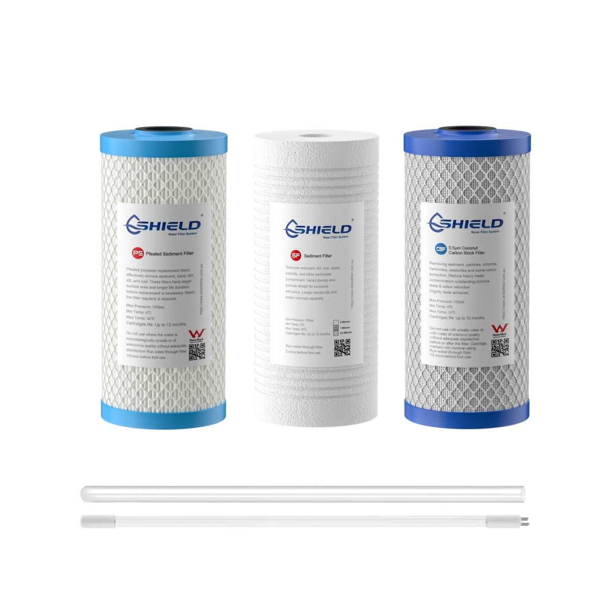 Sediment Carbon Cartridge UV Lamp Quartz Tube | 10" x 4.5" Whole House
