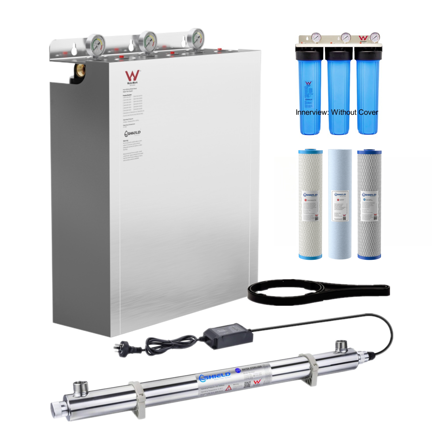 Triple Whole House Rain Tank Water Filter System Ultraviolet Sterilizer ...