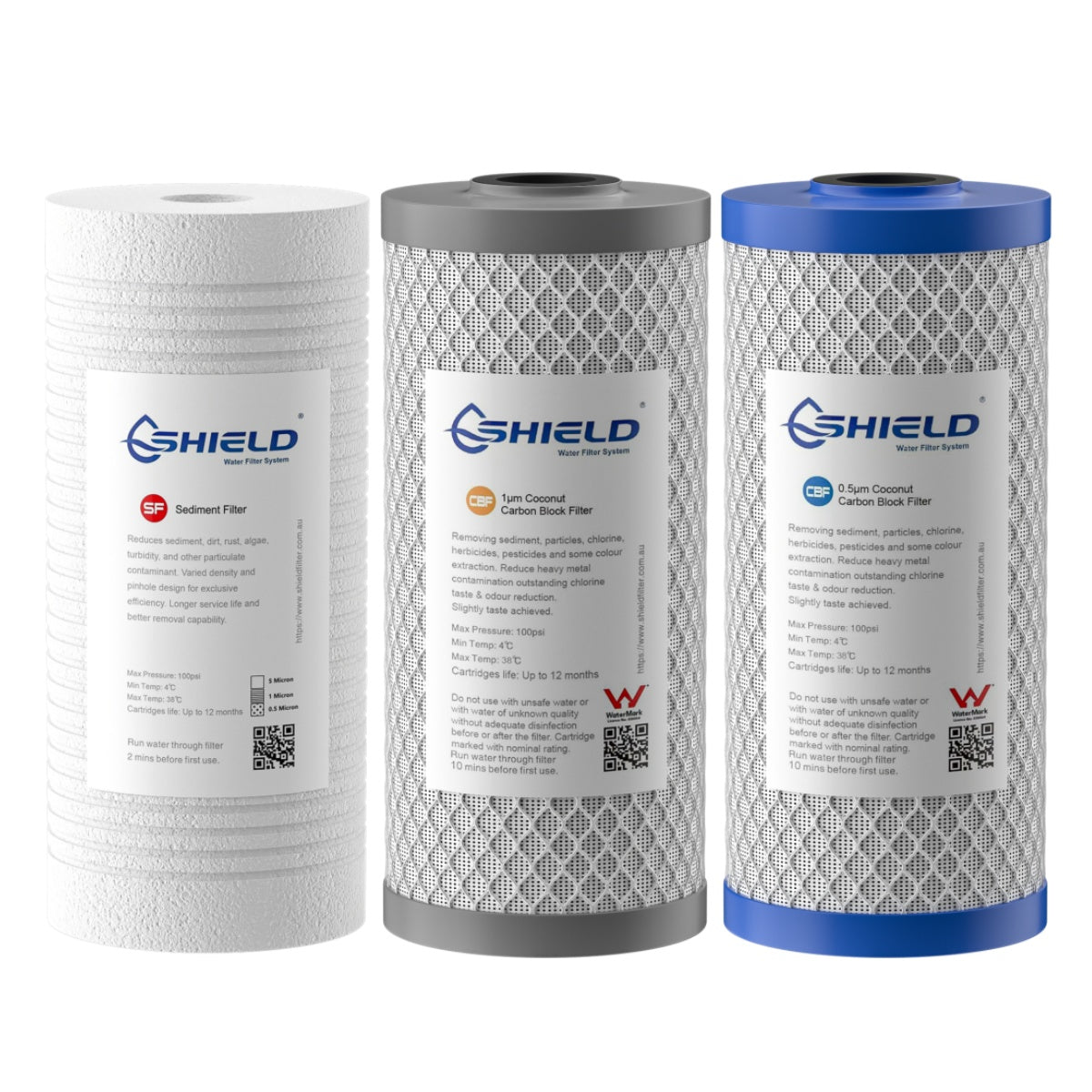 Sediment & Double Coconut Carbon Block Water Filter Cartridges | 10” x ...