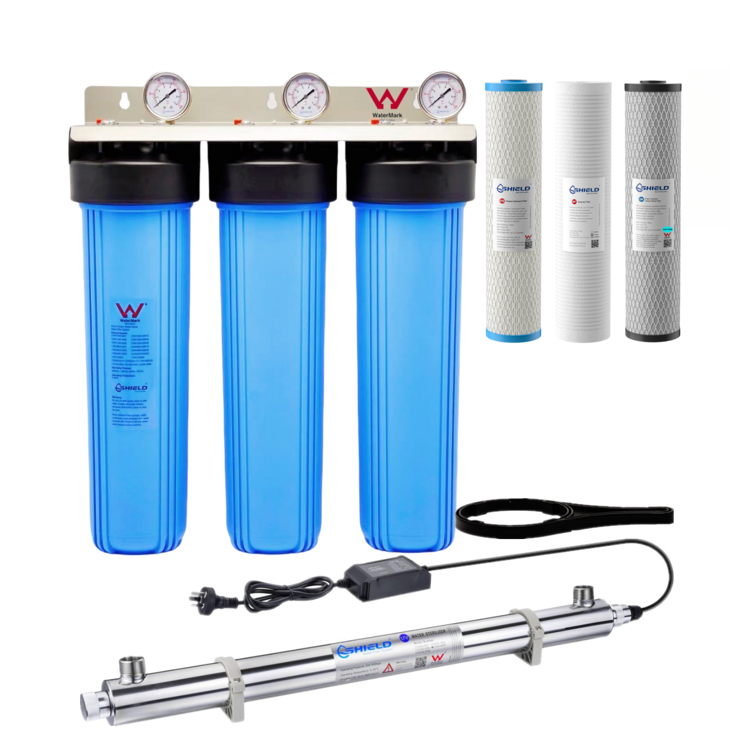 20” x 4.5” Rain Tank Whole House Water Filter System UV Sterilizer | WaterMark Certified ...